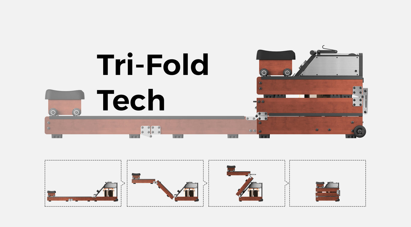 KingSmith WM10 Tri-fold Water Rowing Machine – Dual Resistance, Compact ...